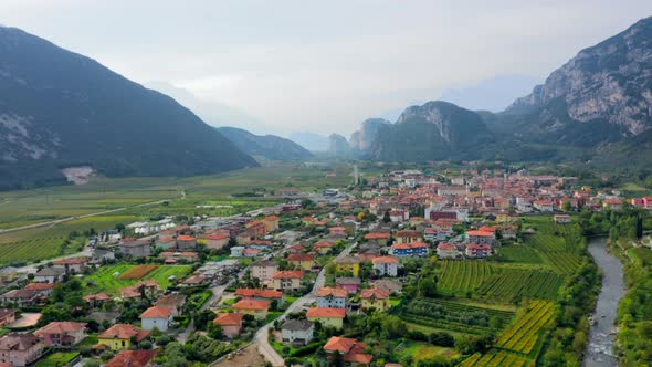 Dro Town In Italy And Mountains, Stock Footage | VideoHive