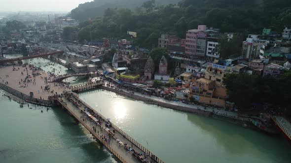 City of Haridwar state of Uttarakhand in India seen from the sky, Stock ...