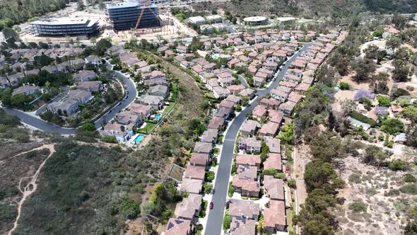 Aerial View of Del Mar Town in San Diego County California, Stock Footage
