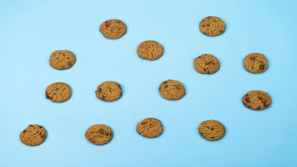 Stop Motion of Moving Cookies in the Shape of a Heart, Stock Footage