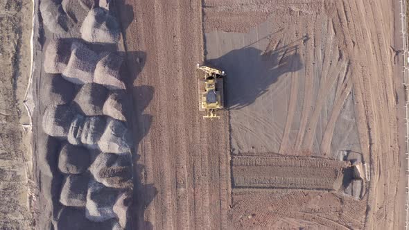 Bulldozer Using GPS Technology to Accurately Move Earth during ...