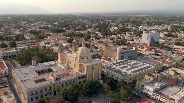 Aerial View Of Catedral Basilica Menor de Colima And Palacio de ...
