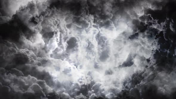 4k point of view of the atmosphere inside a thunderstorm that occurs ...