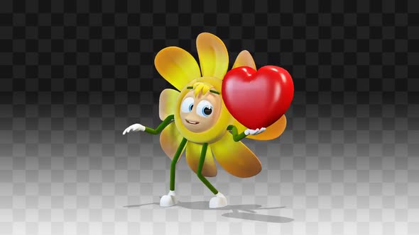 Flower Dancing With A Heart, Motion Graphics | VideoHive