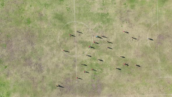 Top Down View of Soccer Match Shot From Drone, Stock Footage | VideoHive