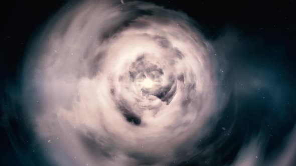 Flying through a tunnel of the night sky, stars and clouds, Motion Graphics
