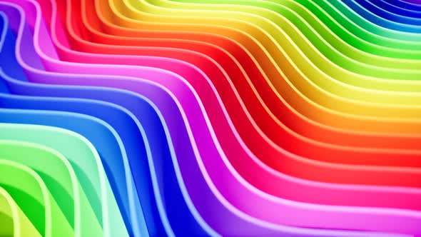 Rainbow Colored Curved Lines Intro for Your Video, Motion Graphics