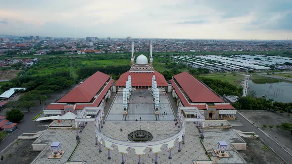 Aerial view of Great Mosque in Central Java. It is the largest mosque ...
