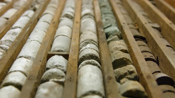 Drill Core Samples for Geological Study and Prospecting, Stock Footage