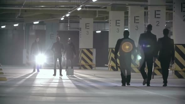 Mafia Men in Black Suits Holding Baseball Bats , Stock Footage | VideoHive