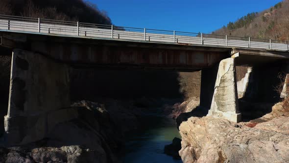 old road bridge over the river, Stock Footage | VideoHive