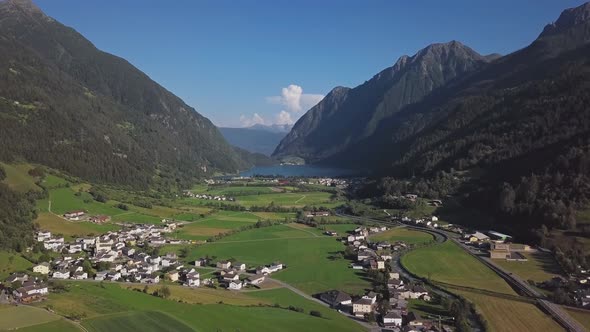 Aerial View of Val Poschiavo Valley, Switzerland, Stock Footage | VideoHive