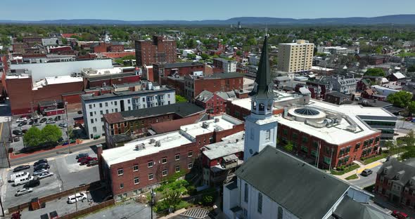 Aerial of Hagerstown Maryland skyline., Stock Footage | VideoHive