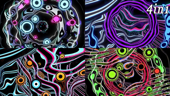 Hypno Colors - VJ Loop Pack (4in1), Motion Graphics | VideoHive