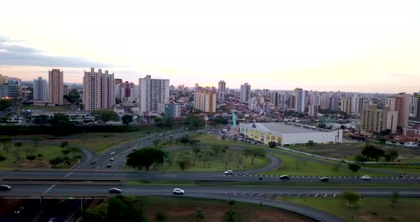 Bauru city aerial shot avenue Nações Unidas., Stock Footage | VideoHive