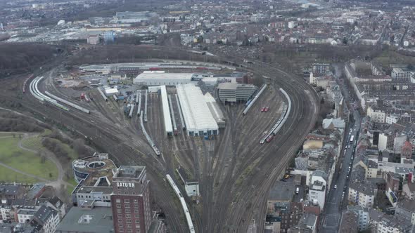 Aerial Panoramic Footage of Railway Depot, Stock Footage | VideoHive