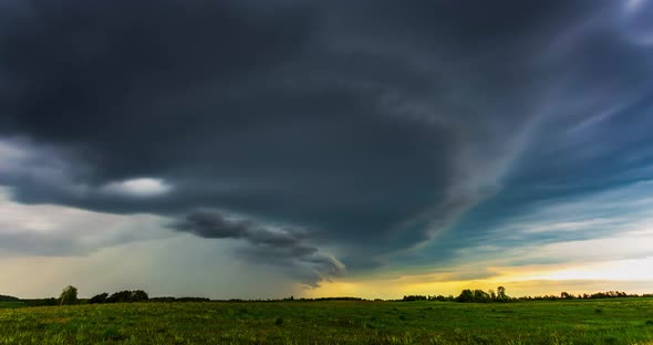Time Lapse of Supercell Storm Rolling Through the Fields in Lithuania ...