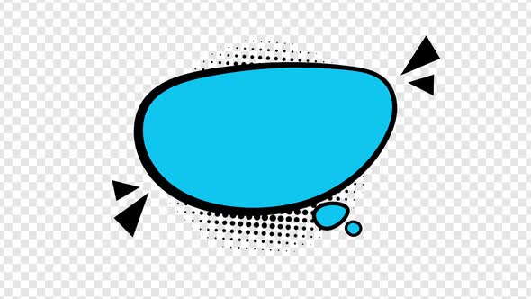 Comic Burst Round Bubble Blue Call Out Text Popup Animation, Motion ...