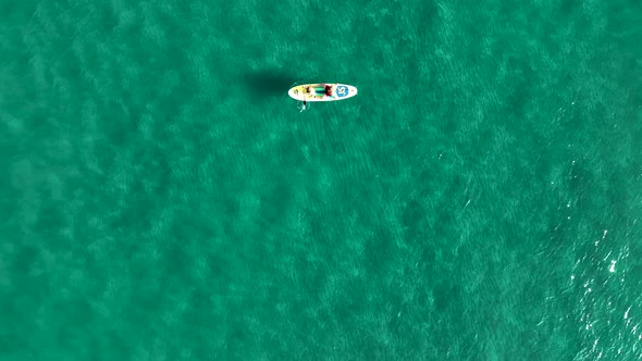 Sup surfing aerial view 4 K Turkey Alanya, Stock Footage | VideoHive
