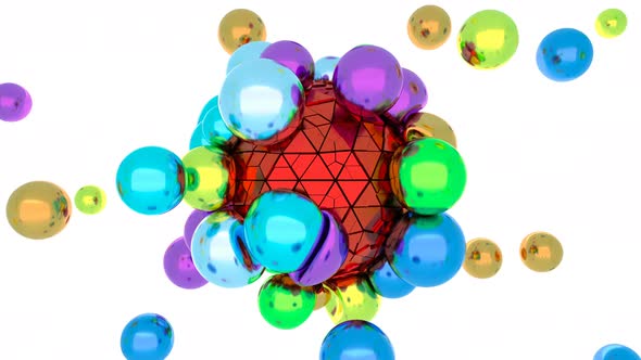 Metal Balls Soft Body Physics Elastic Sphere Digital Design Concept ...