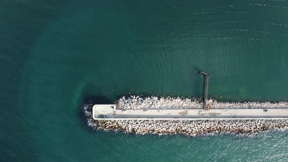 Aerial Drone View of a Breakwater, Stock Footage | VideoHive