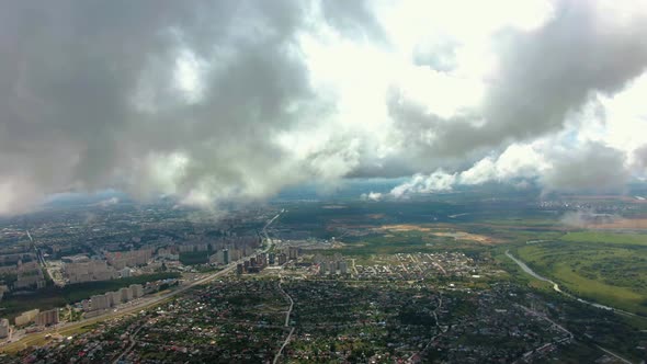 Flight at an Altitude of 500 Meters Above the City, Stock Footage ...
