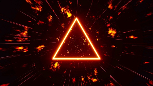 Triangle Light Burning Fire VJ Background Loop 4K, Motion Graphics