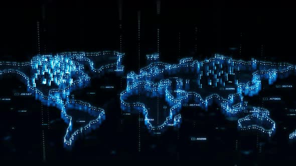 Rotating World Map Hologram, Motion Graphics | VideoHive