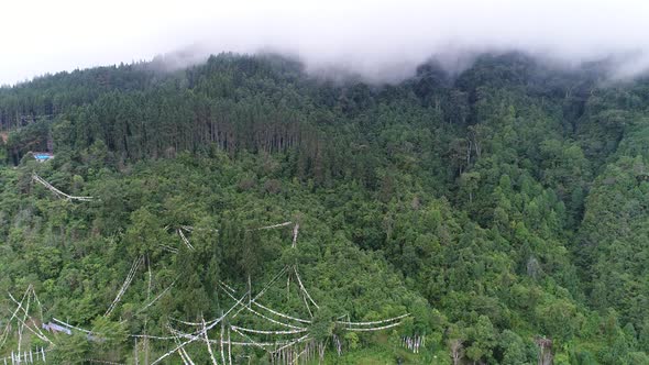 Rumtek Monastery area in Sikkim India seen from the sky, Stock Footage