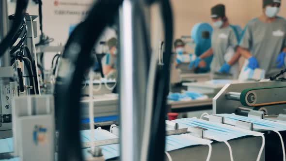 Face Mask Production Process at a Modern Face Mask Making Facility ...