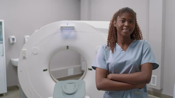 Portrait of Happy Black Female Radiologist, Stock Footage | VideoHive