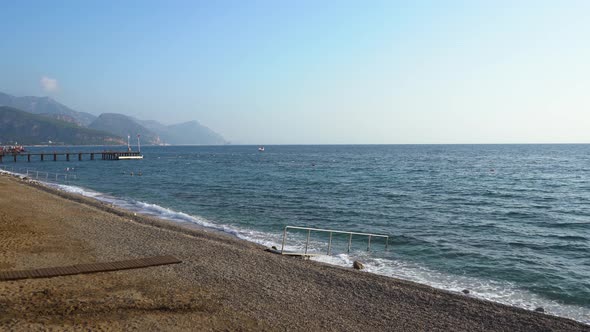 Pebble Beach at Hotel in Kiris Kemer Turkey, Stock Footage | VideoHive