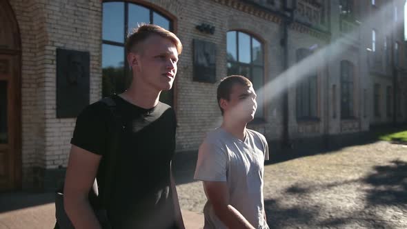 Students Going Out From University After Lecture, Stock Footage | VideoHive