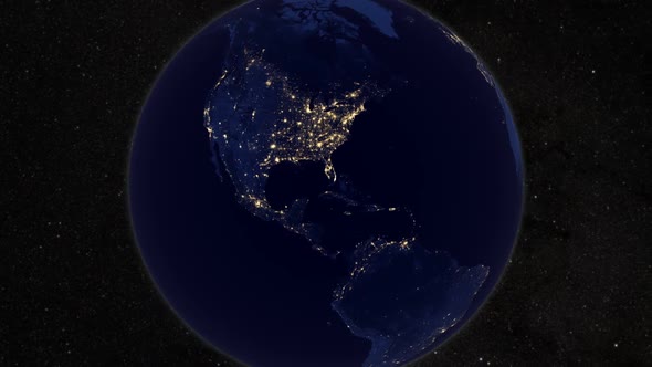 America night side of Earth, Motion Graphics | VideoHive