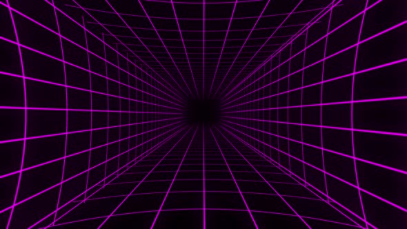 Flying through infinite pink neon grid frame with copy space, Motion ...