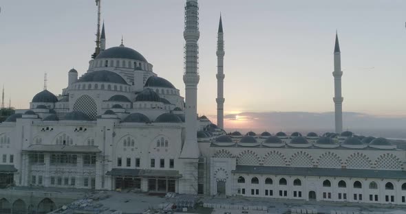 Istanbul Camlica Mosque And Bosphorus Sunset, Stock Footage | VideoHive