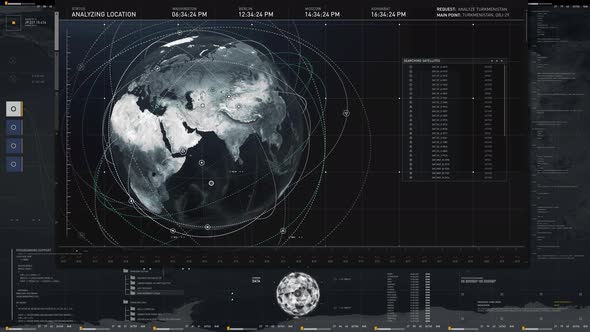 Animation Of Future Digital Matrix System Tracking Location On Global ...