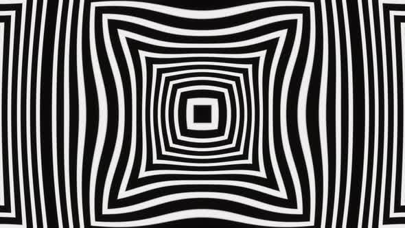 Black and White Seamless Looped Abstraction of a Curved Square, Motion ...