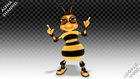Cartoon Bee Energetic Dance, Motion Graphics | VideoHive