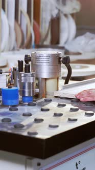The Process of Pasting a PVC Edge on a Chipboard Product By a Worker at ...