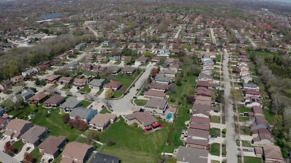 Aerial Drone View of American Suburb at Summertime, Stock Footage ...