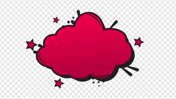 Red Comic Burst Bubble Call Out Text Popup Animation, Motion Graphics