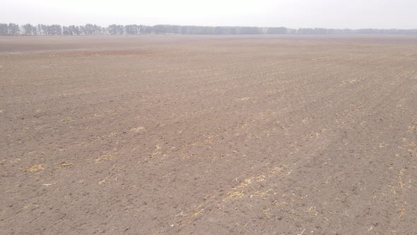 Empty Plowed Field in Autumn Aerial View, Stock Footage | VideoHive