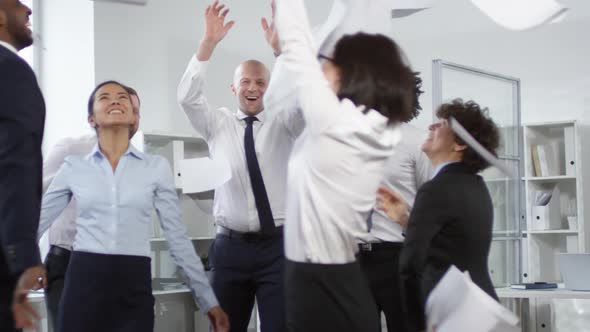 Office Workers Dancing and Celebrating, Stock Footage | VideoHive