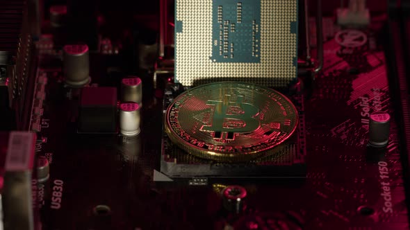 Bitcoin BTC CPU Central Processor on Digital Technology Computer ...
