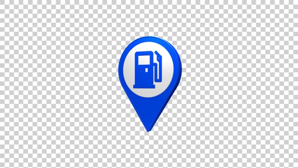 Fuel Station Map Pin Location Icon, Motion Graphics | VideoHive