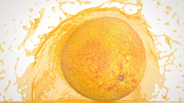 Orange Splash Slow Motion Shot 01, Motion Graphics | VideoHive