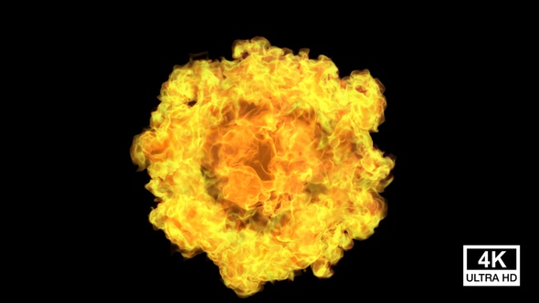 Fire With Smoke Streaming And Spreading Concentrically And Hits Camera ...