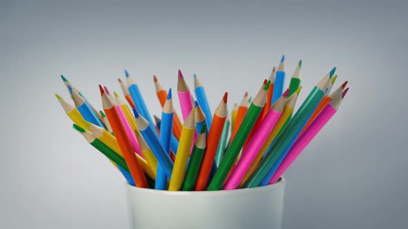 Many Colored Pencils Rotating, Stock Footage | VideoHive