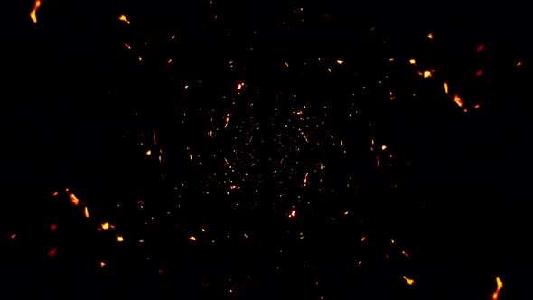 Flying Fire Particles 4K Loop, Motion Graphics | VideoHive